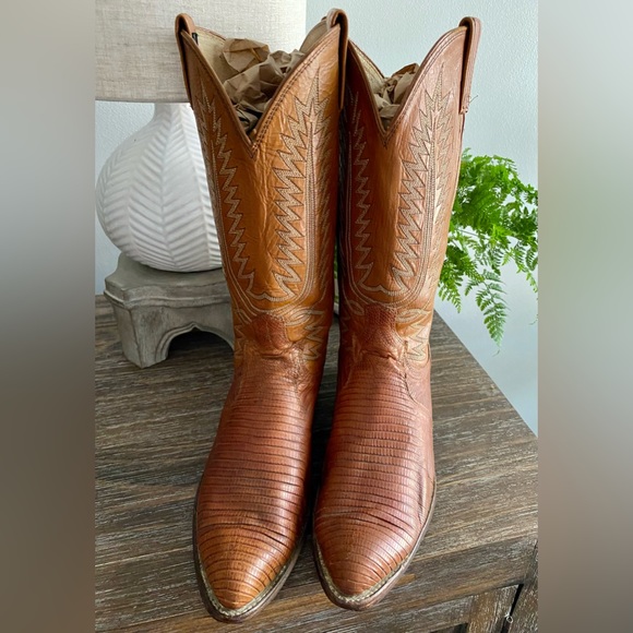 Dan Post | Shoes | Vintage Dan Post Lizard Skin Western Cowboy Boots ...